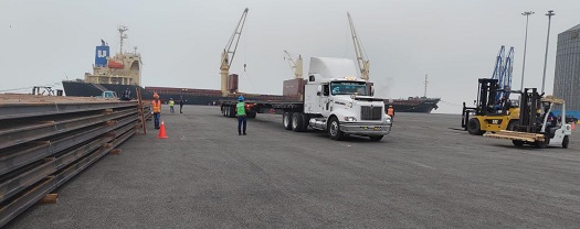 Se recibe el primer cargamento de rieles del año en la ASIPONA Progreso.